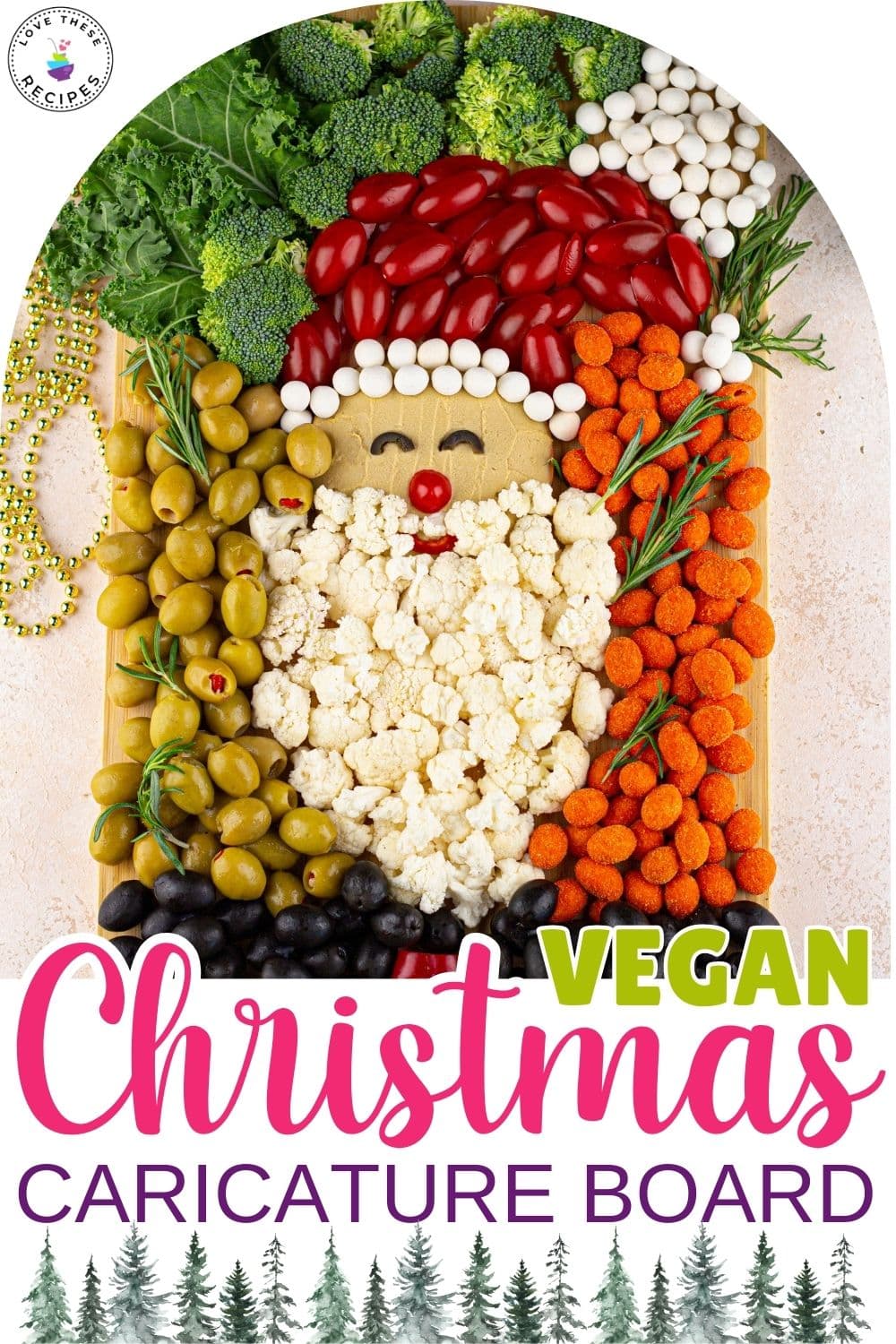 Santa Caricature Christmas Veggie Tray - Love These Recipes